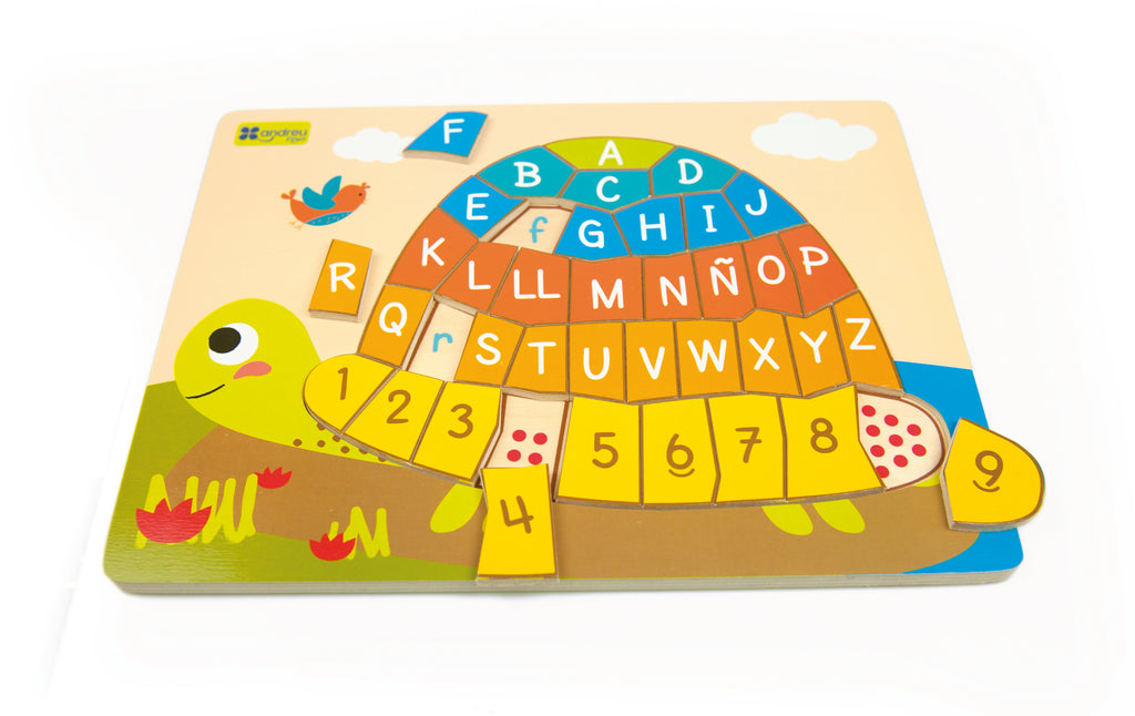 Wooden alphabet and number puzzle - Turtle – T&M Toys